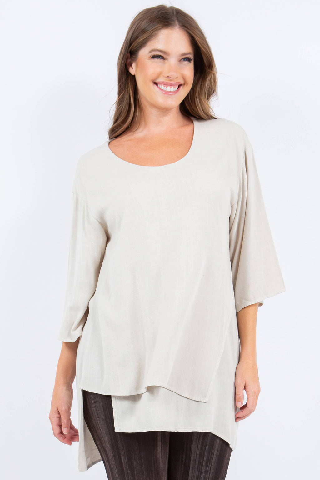 M.Rena Layered Cross-hatch Seashell Tunic – Lion's Lair Boutique